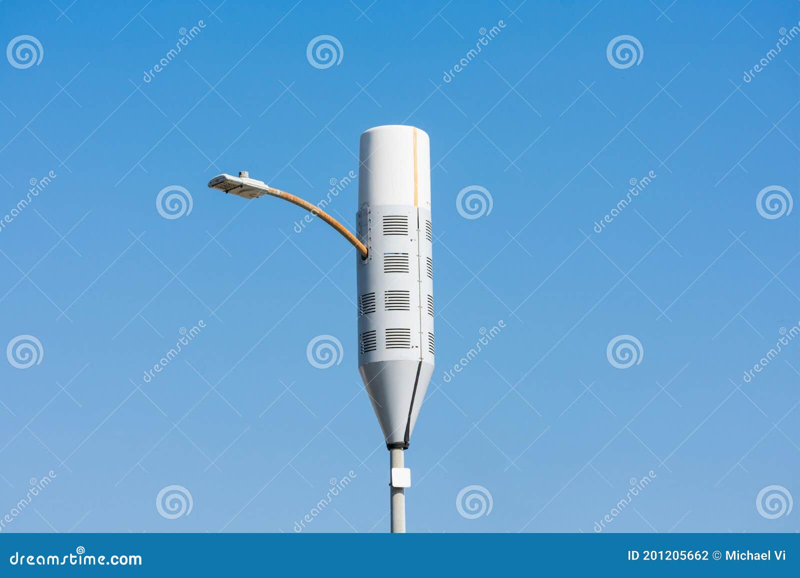 A Typical Small Cell Antenna for 5G Wireless Network Installed on Lamp ...
