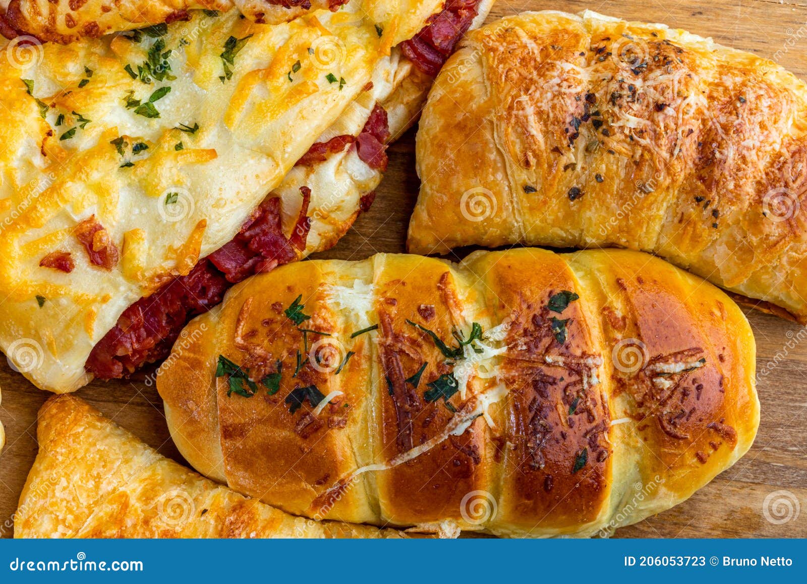 Typical Snacks from Brazil and Snacks from Italy. Selective Focus Stock ...