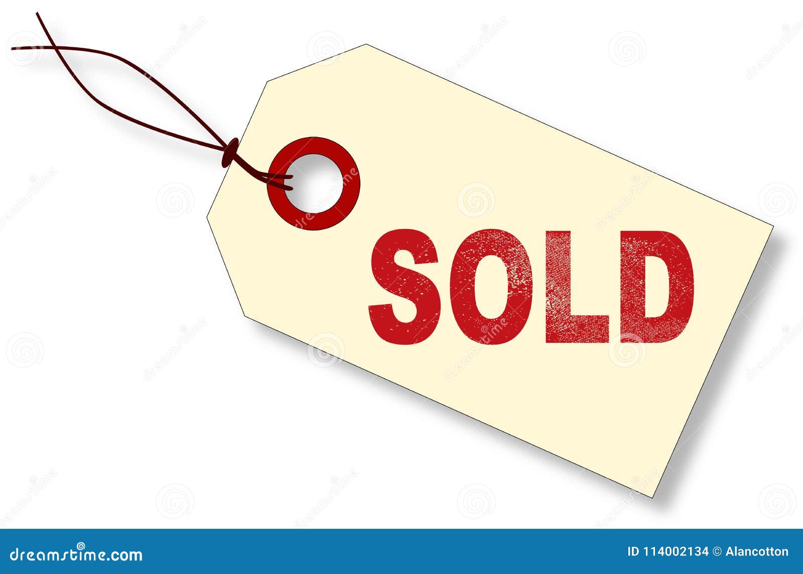 Store Sold Tag with string stock vector. Illustration of drawing ...
