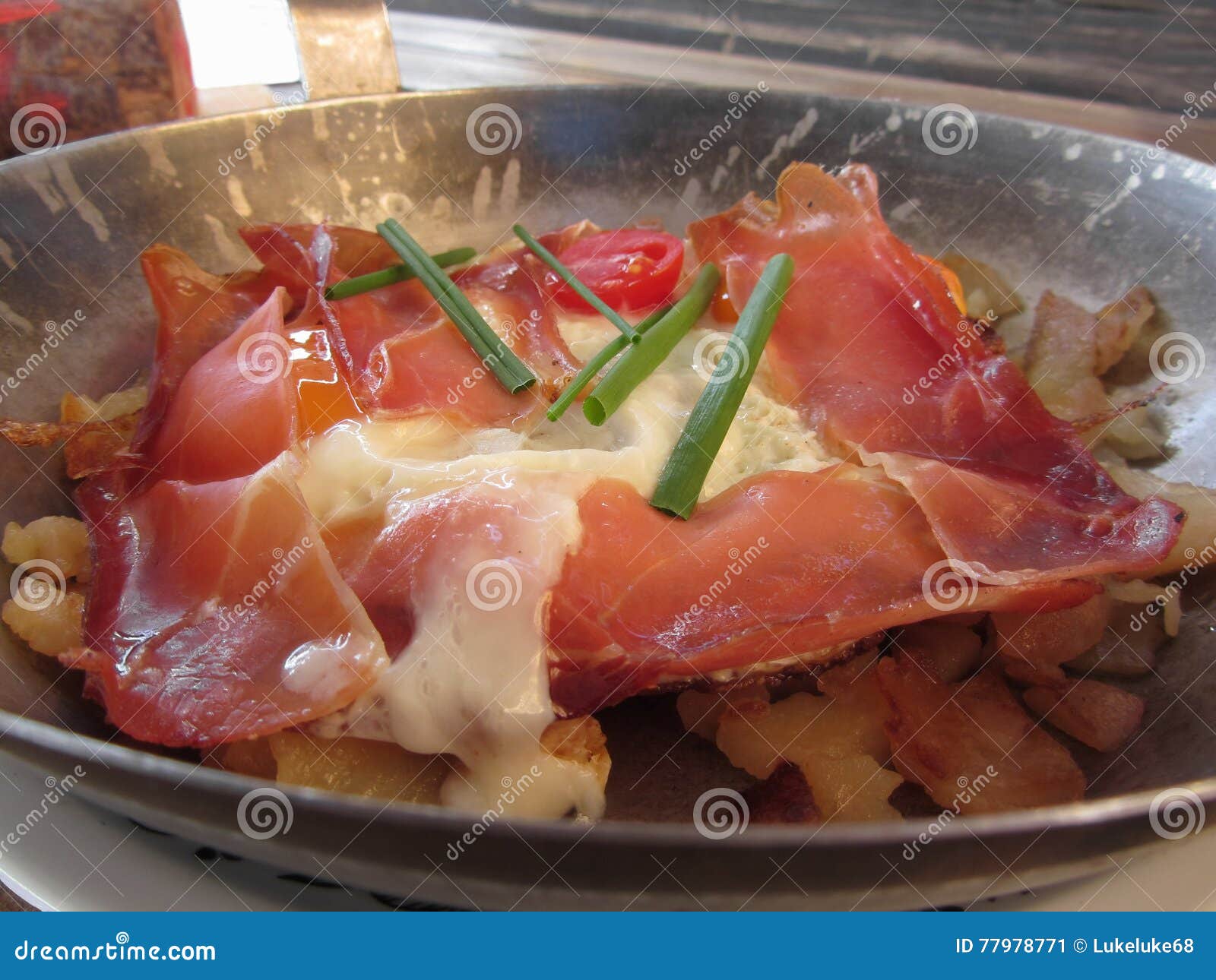 Typical South Tyrolean Dish Served Pan Fried with Speck, Mountain ...