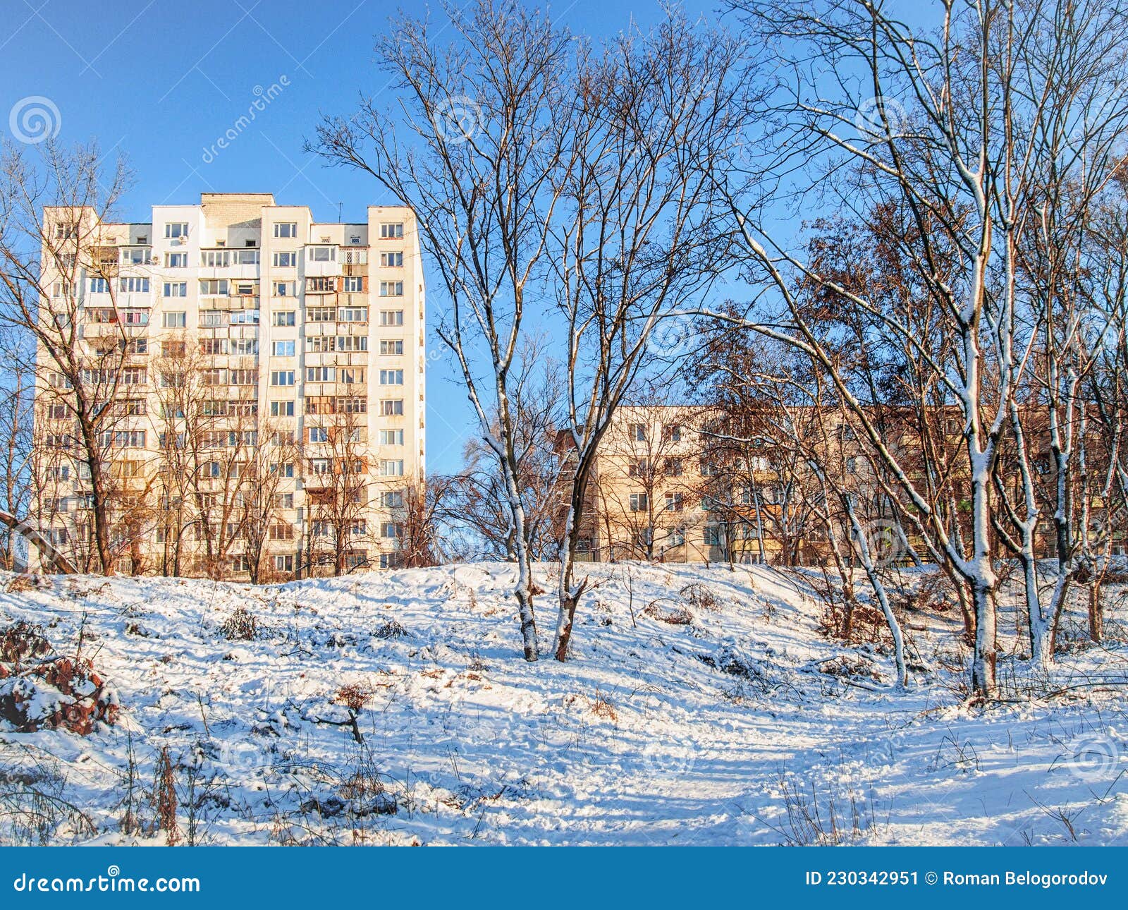 Typical Soviet Residential Area With Gorbachev Era Buildings Stock ...
