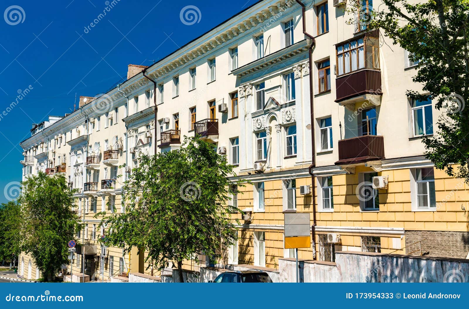 Typical Soviet Residential Building in Samara, Russia Stock Image ...