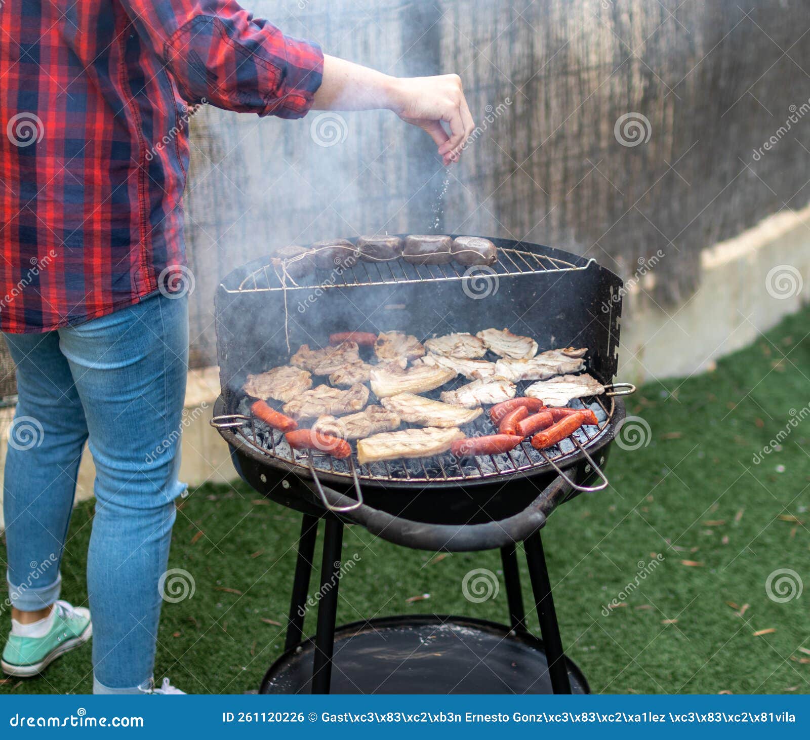 Typical Spanish Barbecue, Bacon, Chorizo, Black Pudding, Pork Chop, Etc ...