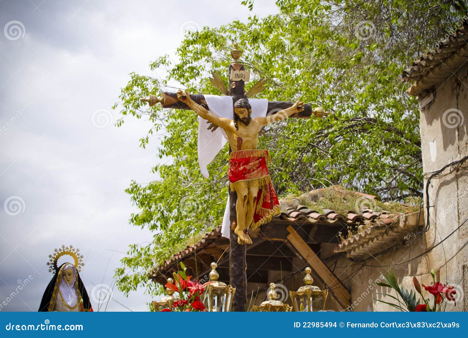 Typical Spanish Easter Celebration Procession Stock Photo - Image of ...