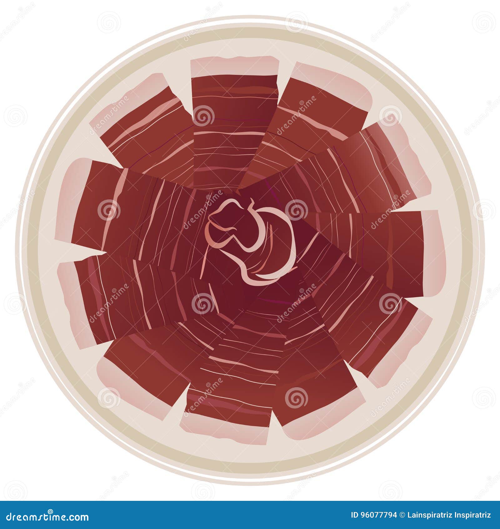 Typical Spanish Food: Iberian Ham. Stock Vector - Illustration of jamon ...