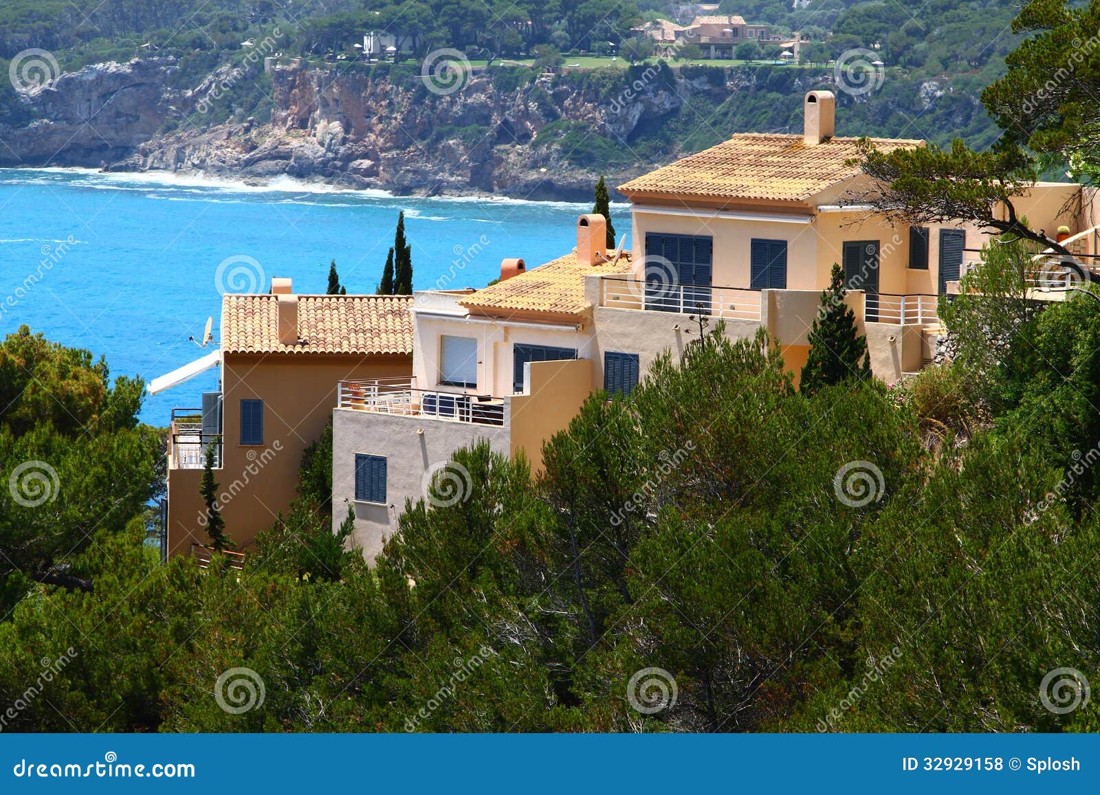 Typical spanish houses stock photo. Image of tree, chimney - 32929158