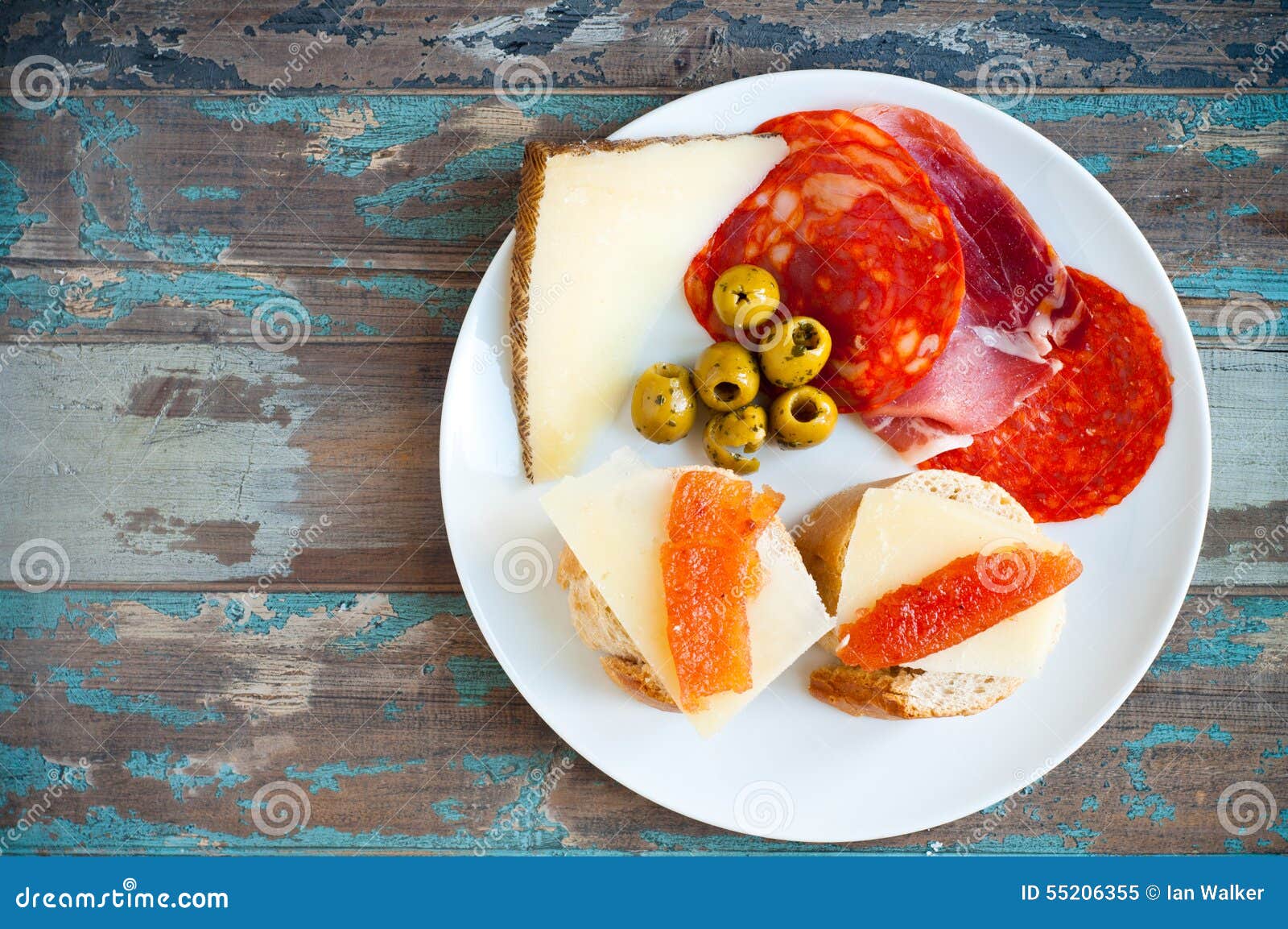 Typical Spanish lunch stock image. Image of olive, sliced - 55206355