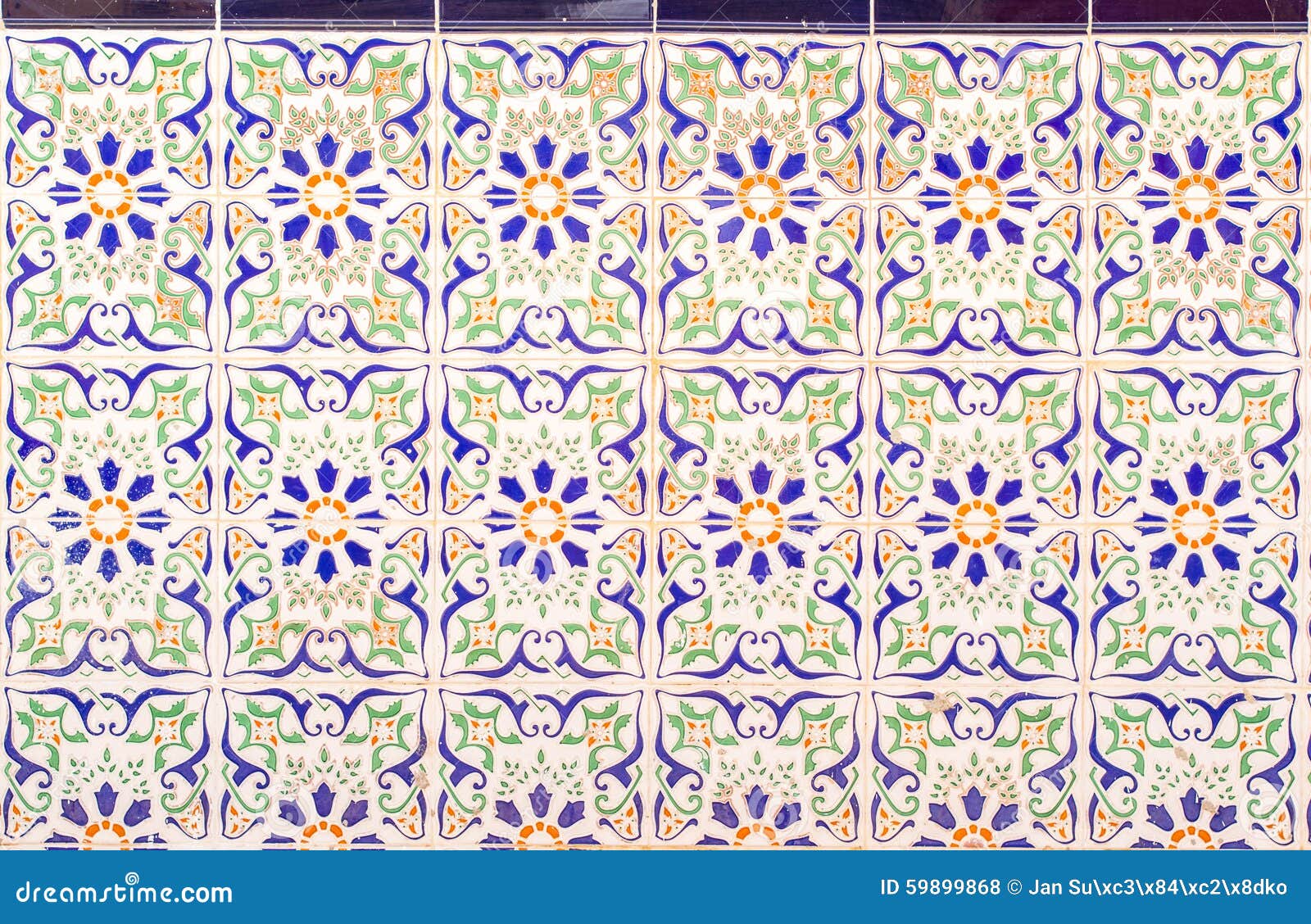 Typical spanish mosaic stock photo. Image of detail, ornament - 59899868
