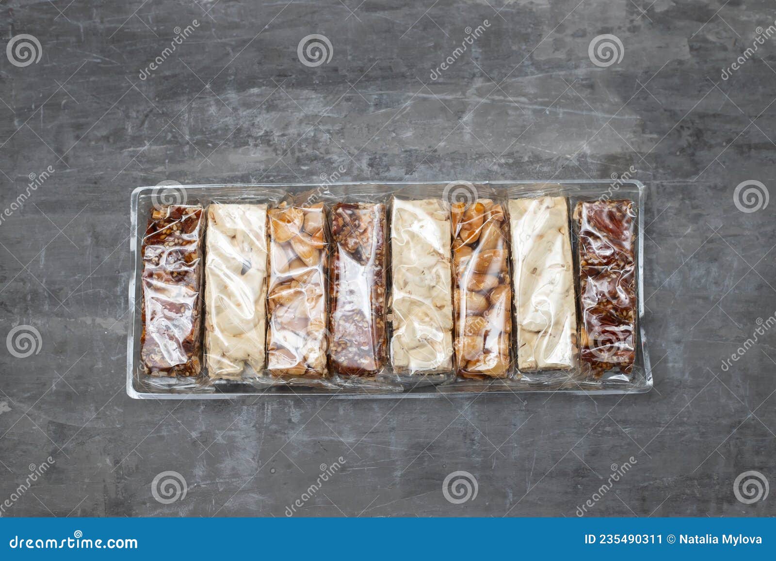 Typical Spanish Sweets with Nuts in Small Plastic Bag Stock Image ...