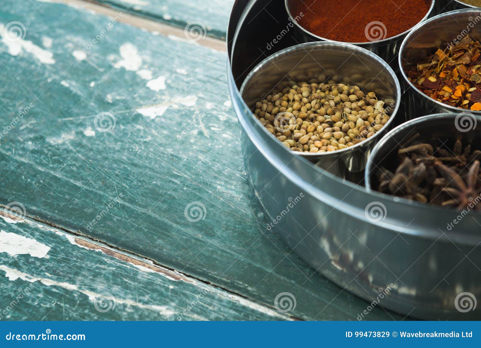Typical Spice Box with Multiple Containers Stock Image - Image of ...