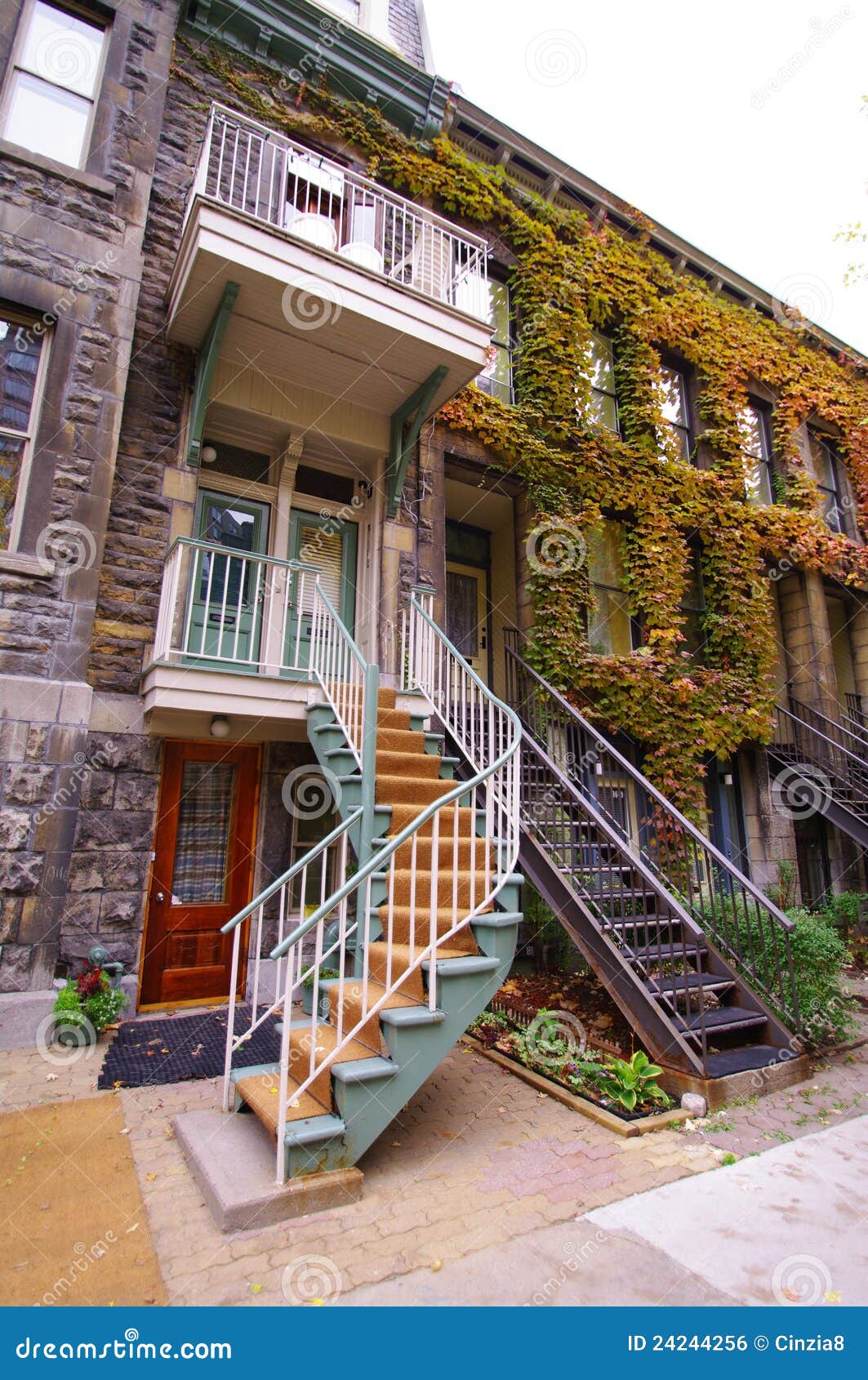 Typical stairs in montreal stock photo. Image of quebec - 24244256