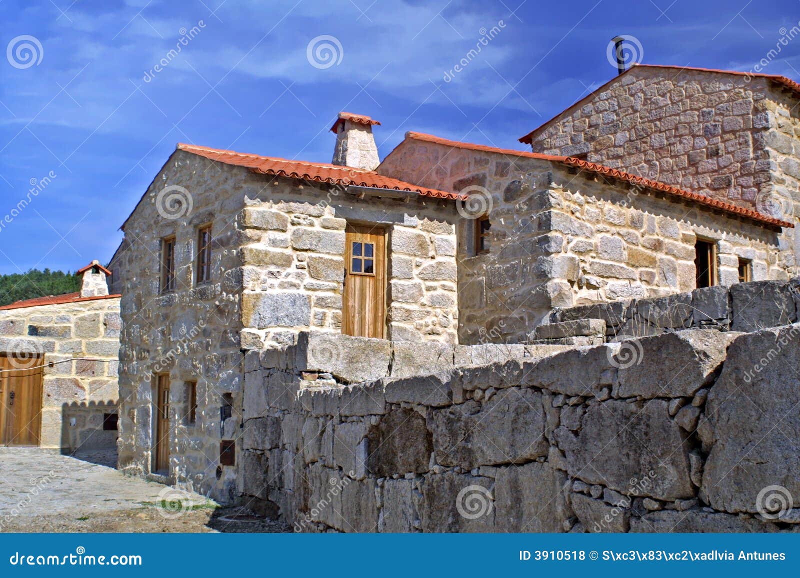 Typical stone village stock photo. Image of mountain, green - 3910518