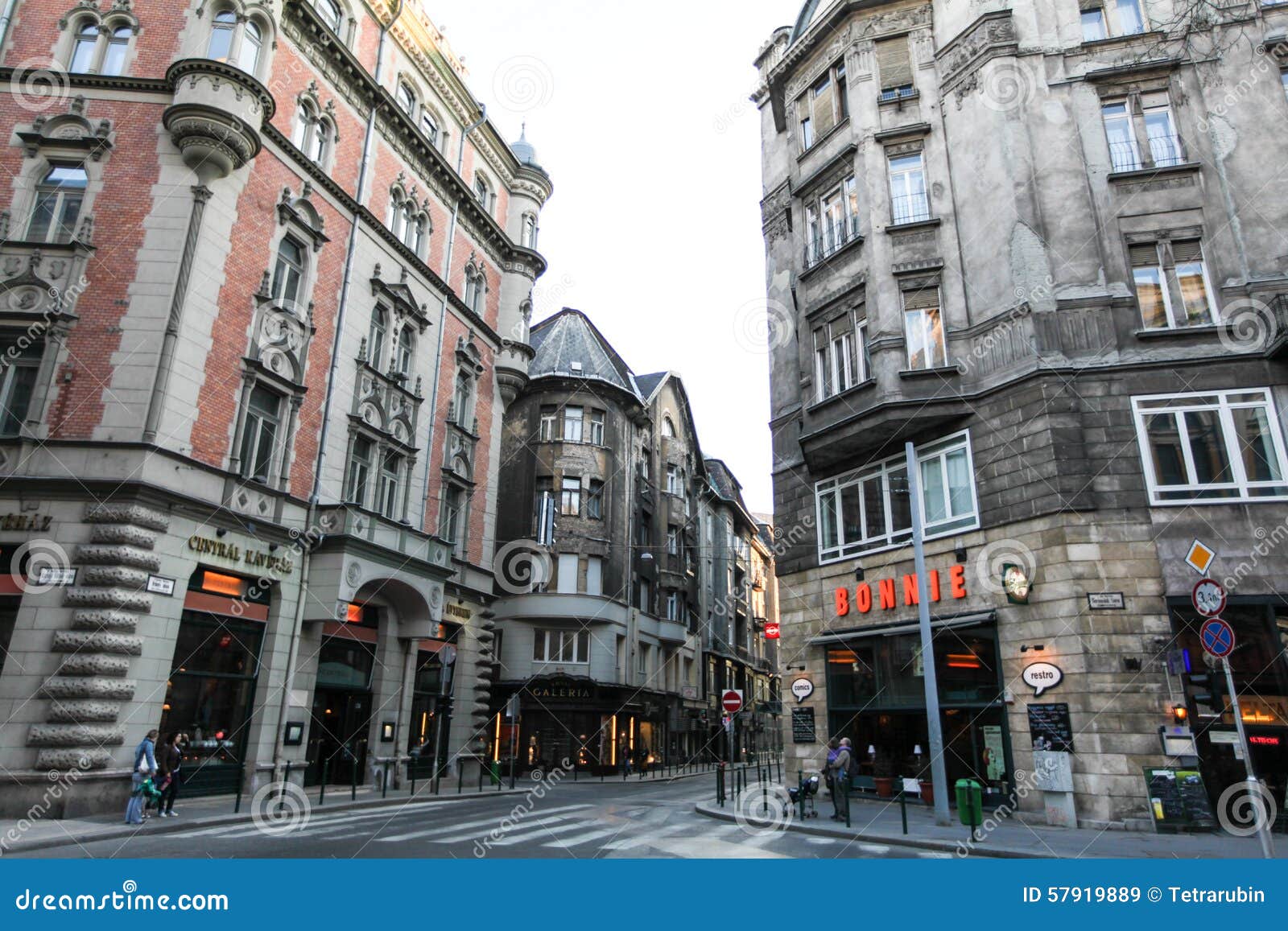 Typical street in Budapest editorial stock image. Image of cityscape ...