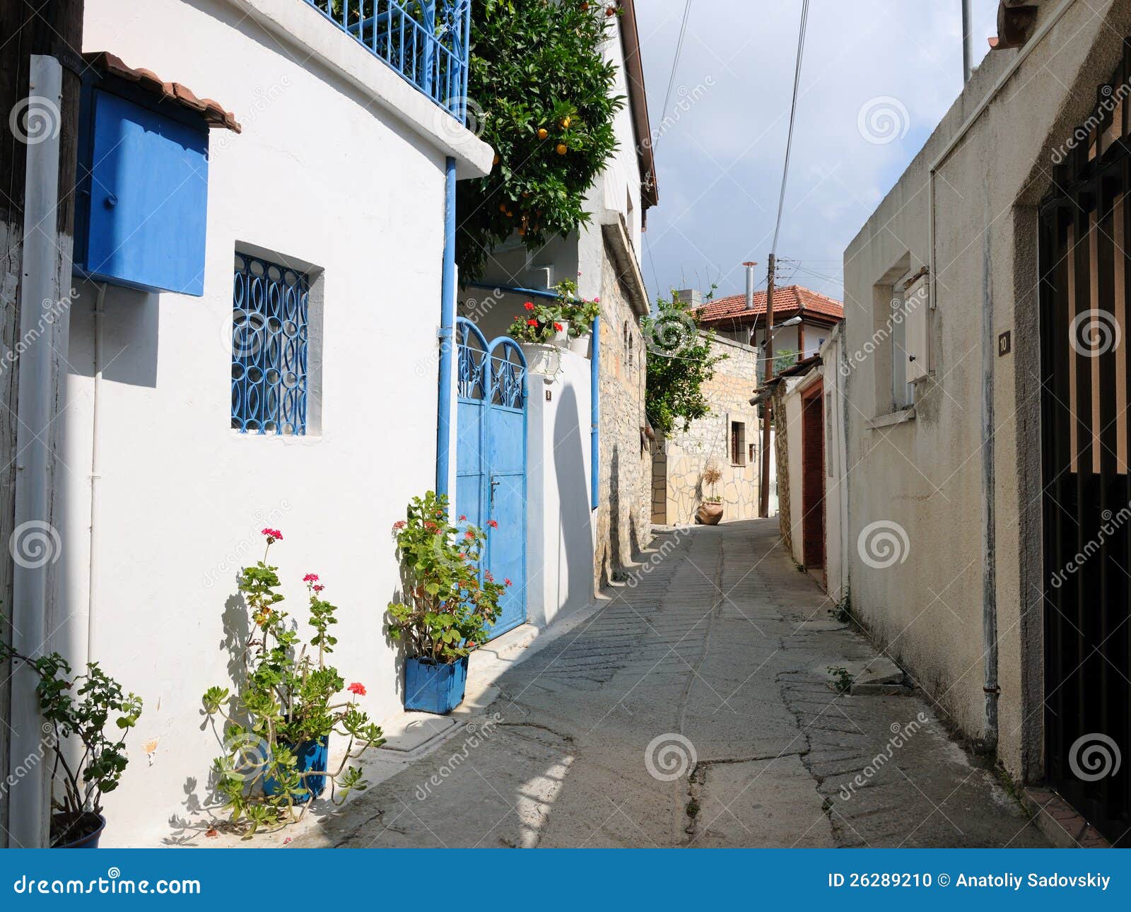 Typical Street in Cyprus Village Stock Photo - Image of cyprus, omodos ...