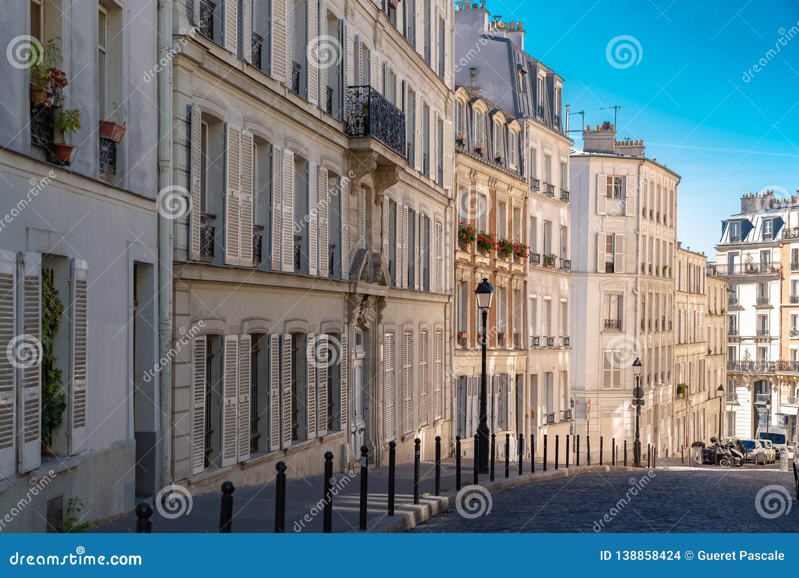 Montmartre, street stock photo. Image of building, high - 138858424