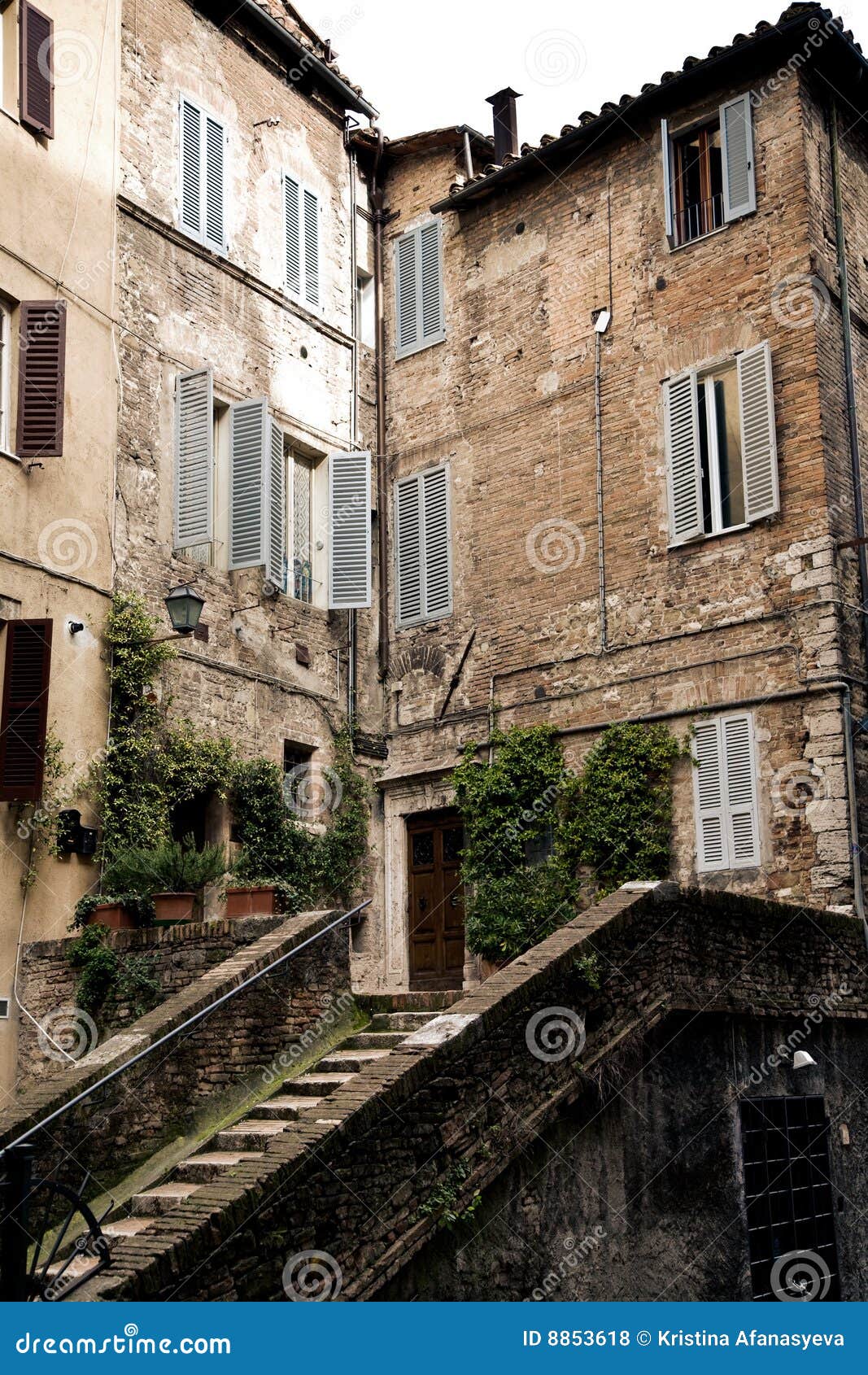 Typical Street View in Italy Stock Photo - Image of place, brick: 8853618