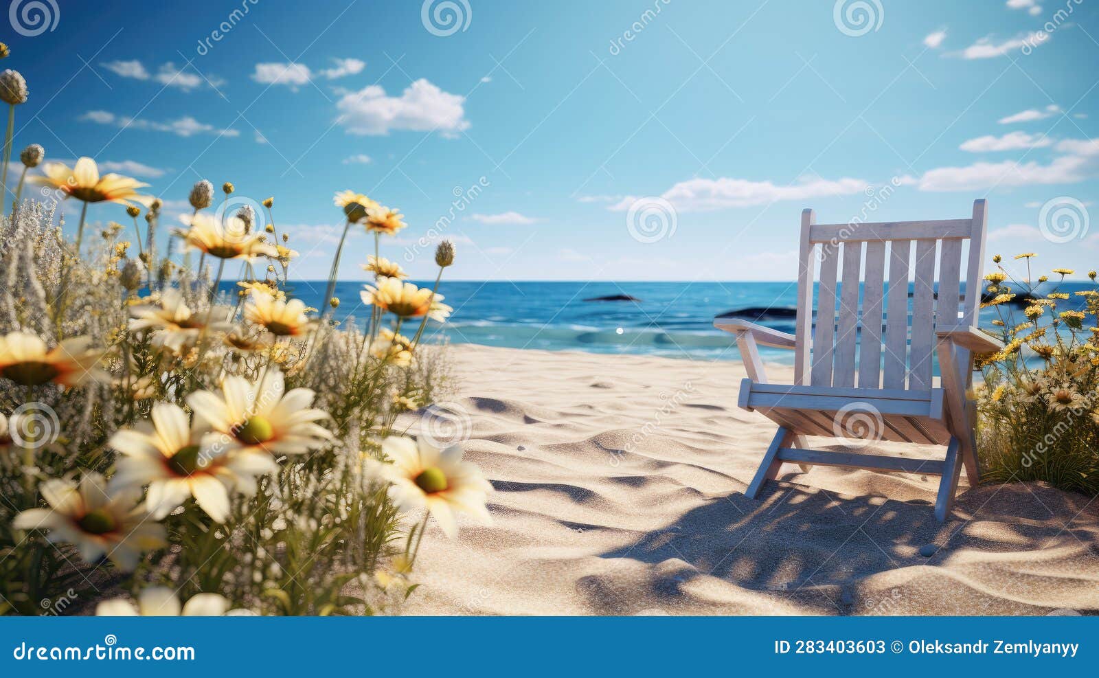 A Typical Summer Day On Vacation A Sun Lounger The Beach And