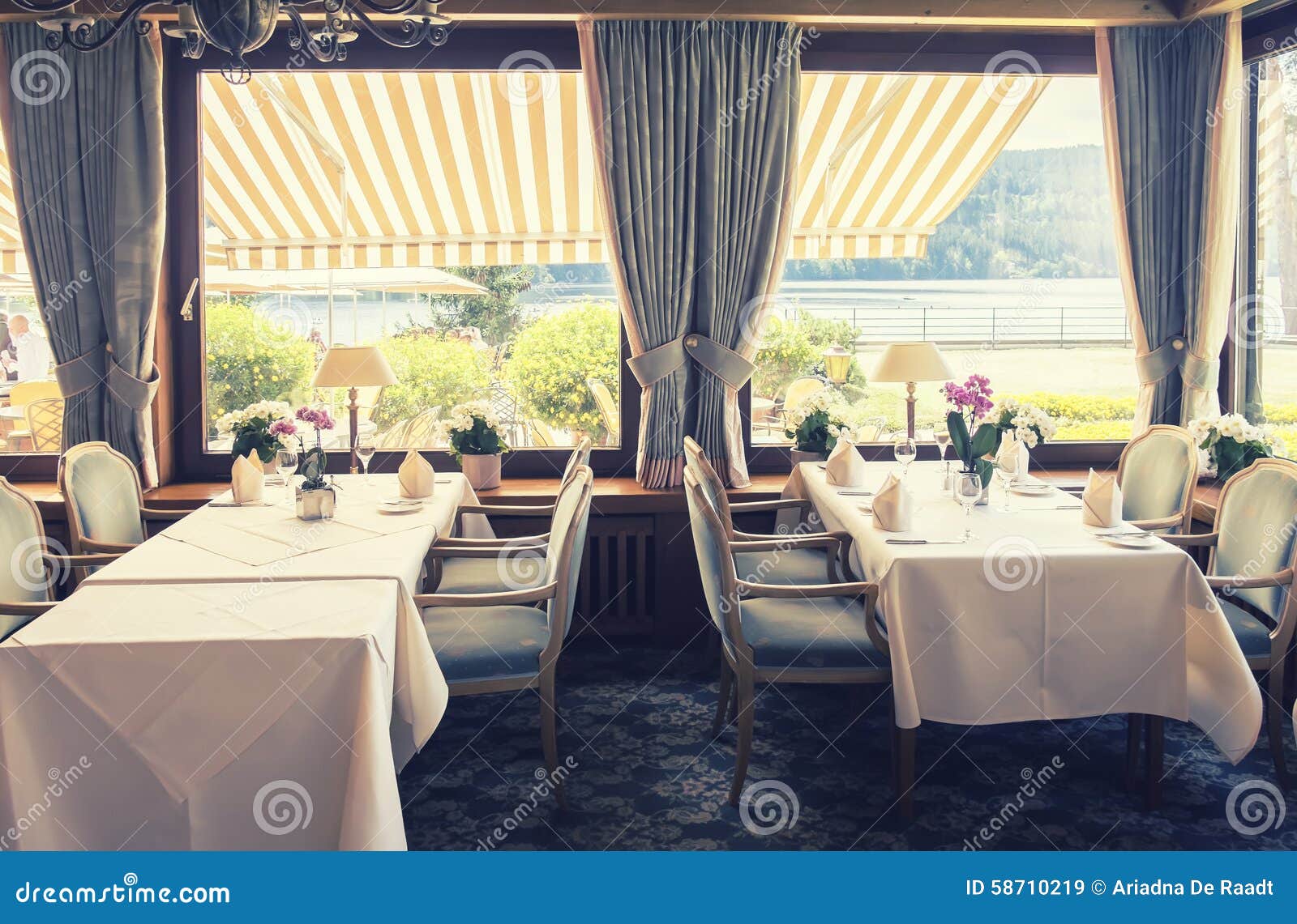 Typical summer restaurant stock image. Image of elegant - 58710219