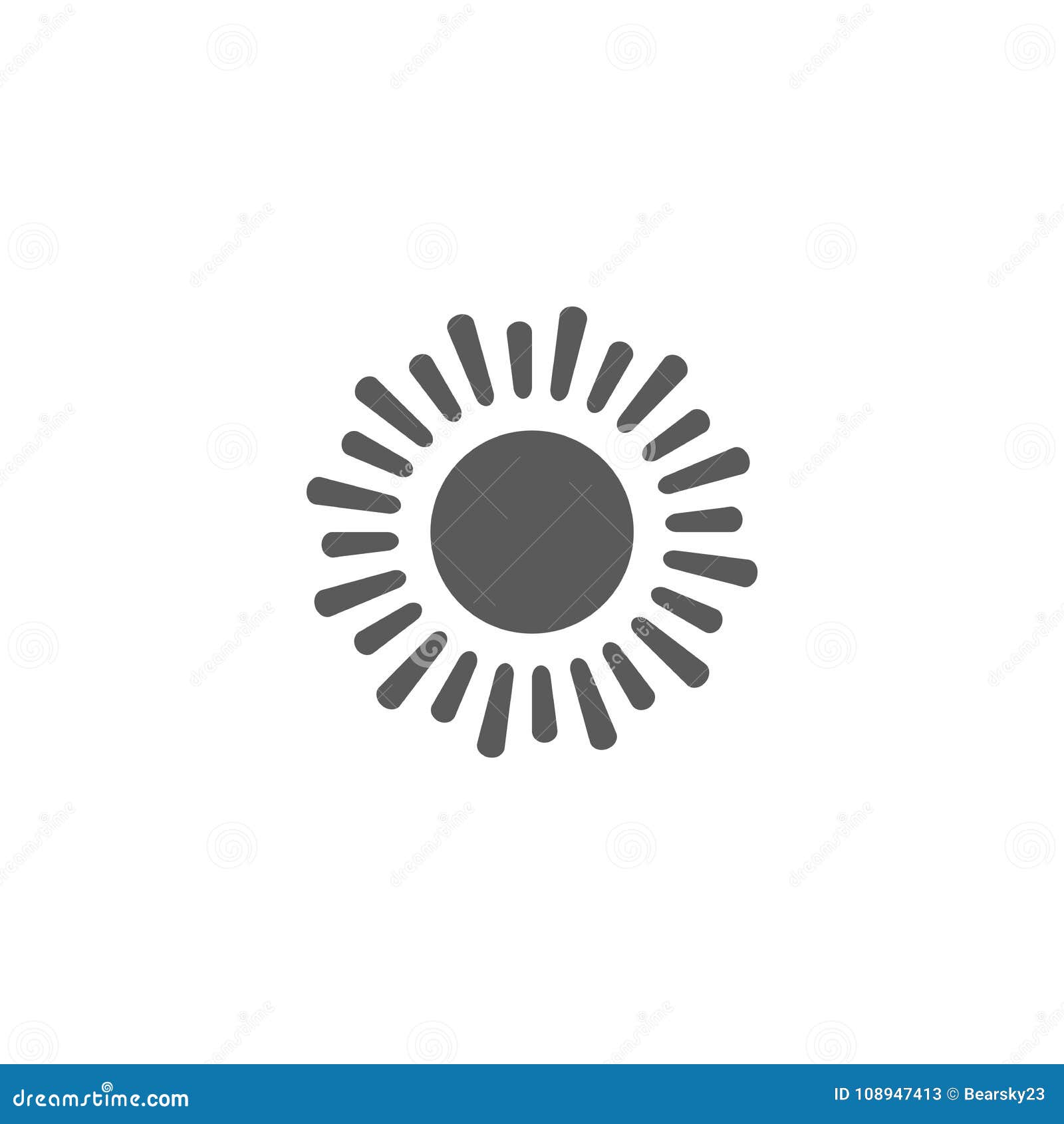 Typical Sunshine or Sunny Icon W Rays of Sun Beating Stock Vector ...