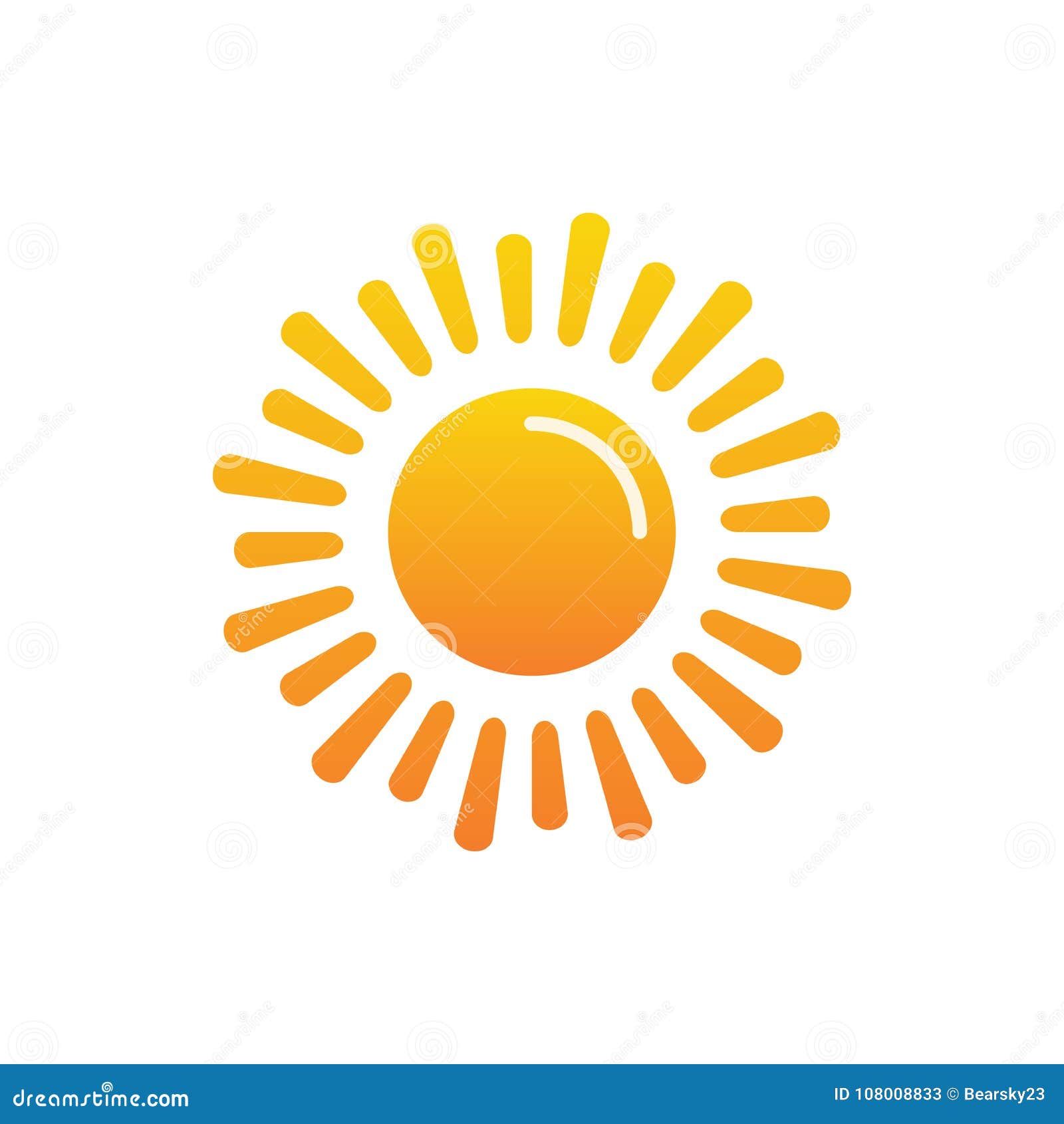 Typical Sunshine or Sunny Icon W Rays of Sun Beating Stock Vector ...