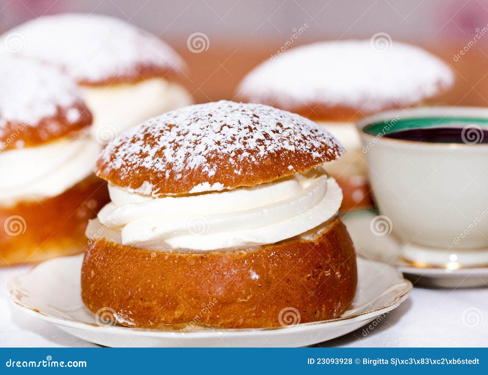 Swedish Semla, Traditional Shrove Bun, Consists Of Light Wheat Bread ...