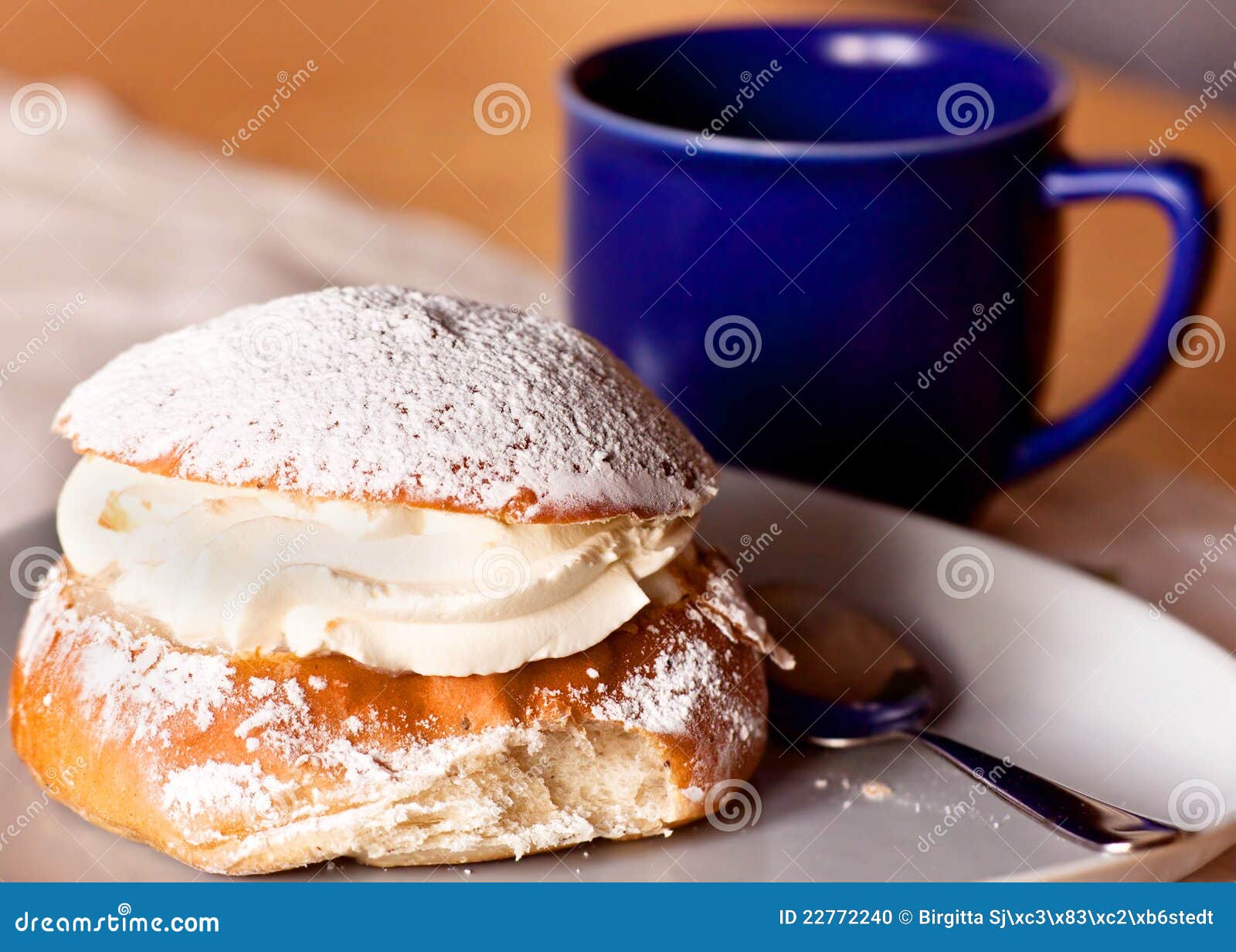Swedish Semla, Traditional Shrove Bun, Consists Of Light Wheat Bread ...