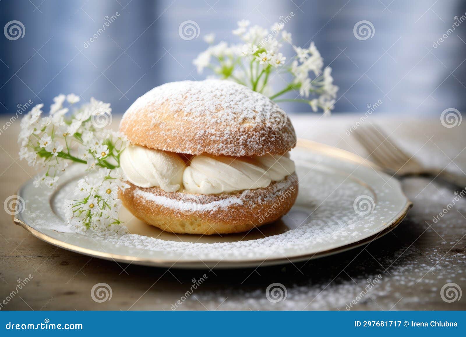Semla, Sweet Bun, Cream Puff, Choux Pastry Cartoon Vector ...