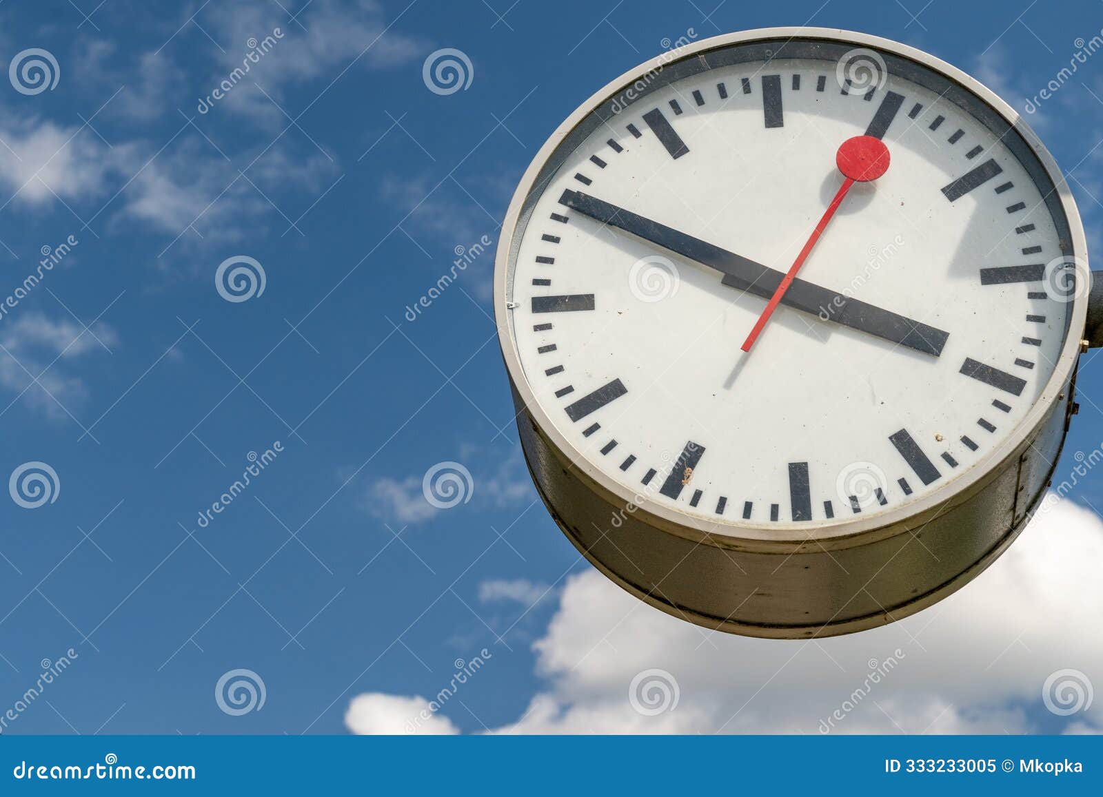 Typical Swiss Clock at Train Stations in Switzerland, Blue Sky ...