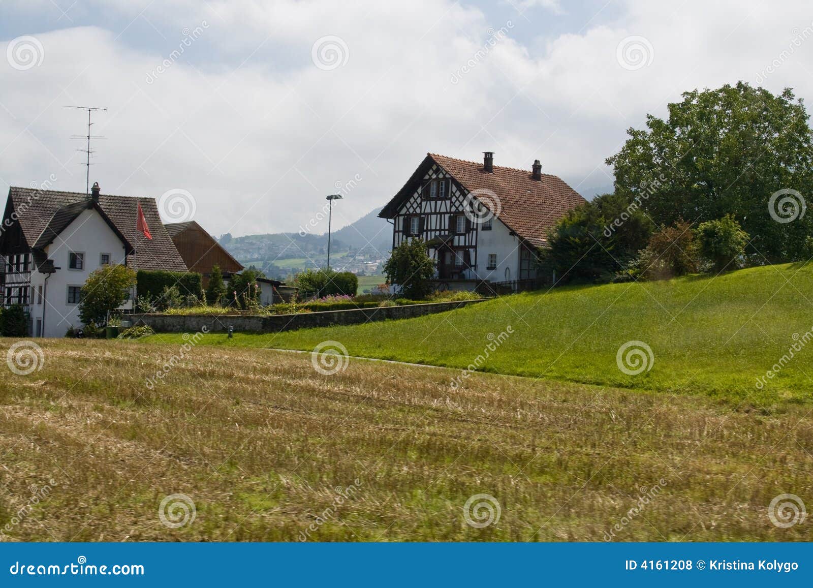 Typical swiss village stock photo. Image of summer, traditional - 4161208