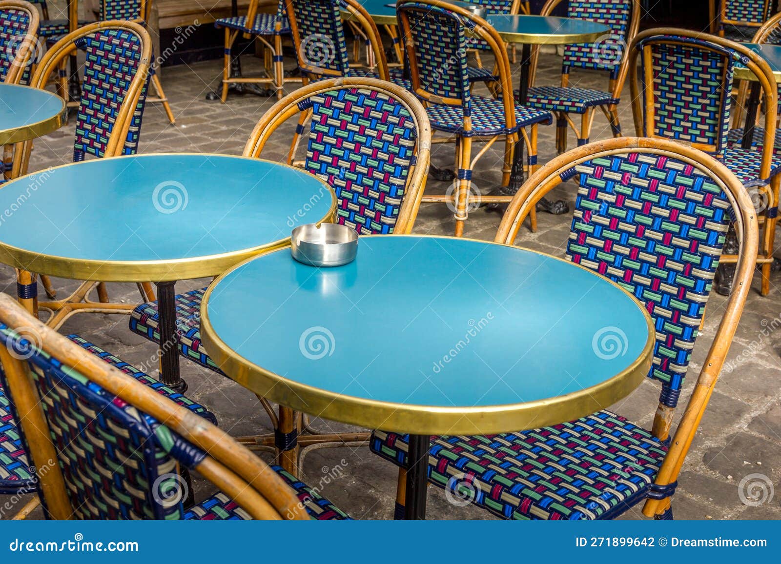 Typical Table and Chairs in the Streets of Paris Stock Photo - Image of ...