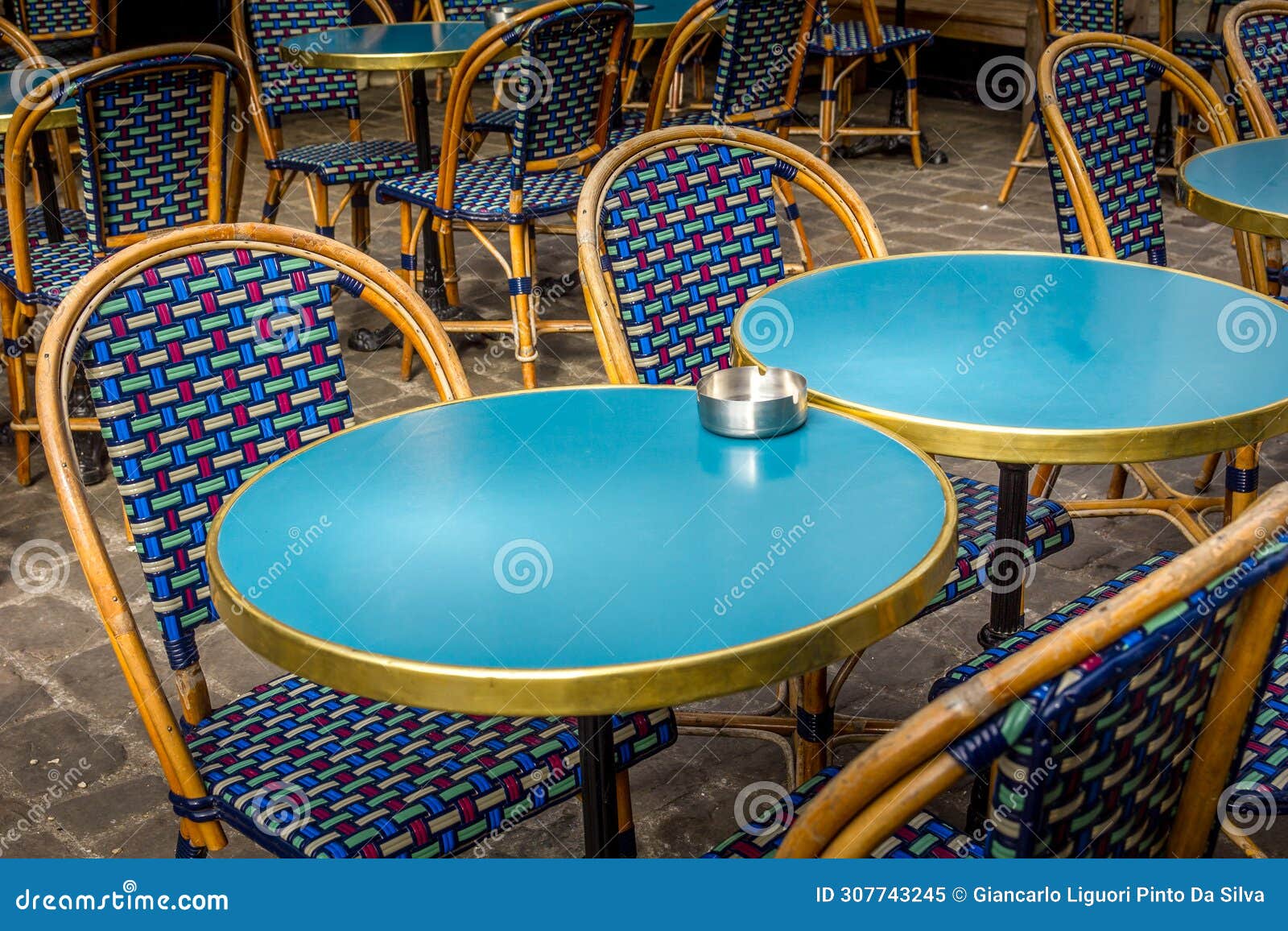 Typical Table and Chairs in the Streets of Paris Stock Image - Image of ...