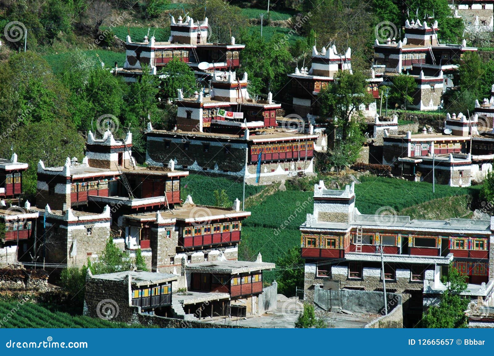 Typical Tibetan Buildings in Sichuan,China Stock Image - Image of ...