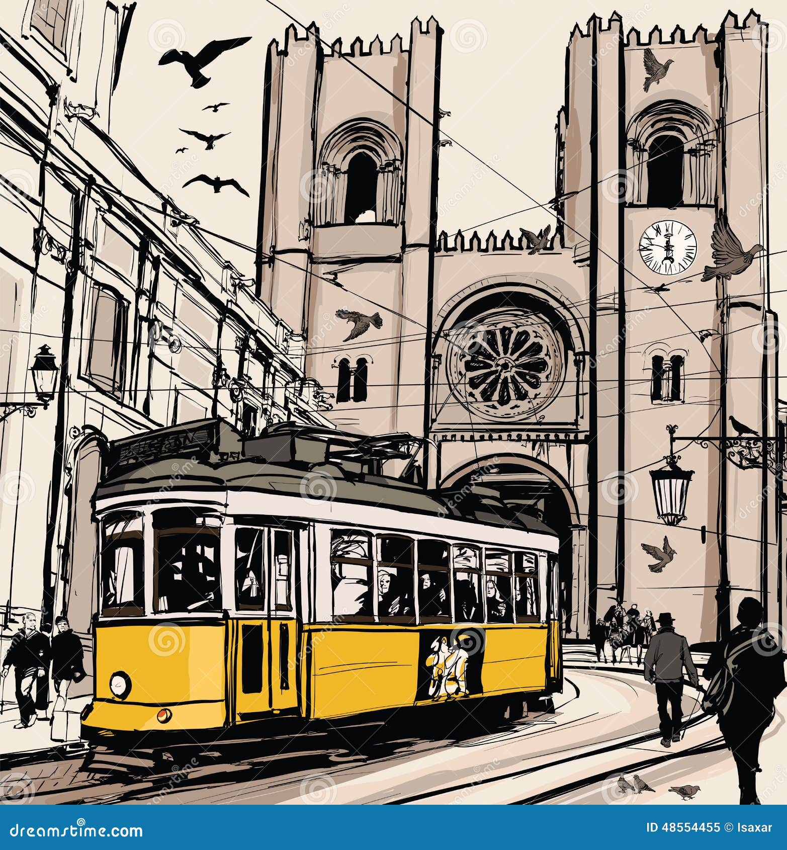 Old Red Tramway Cartoon Vector | CartoonDealer.com #85870439