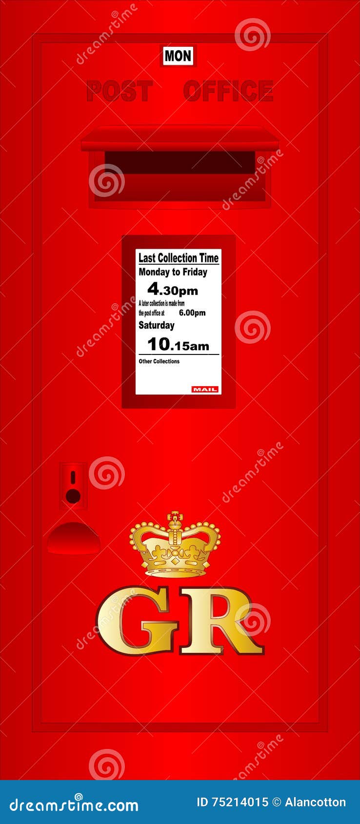Typical UK Post Box stock vector. Illustration of iconic - 75214015