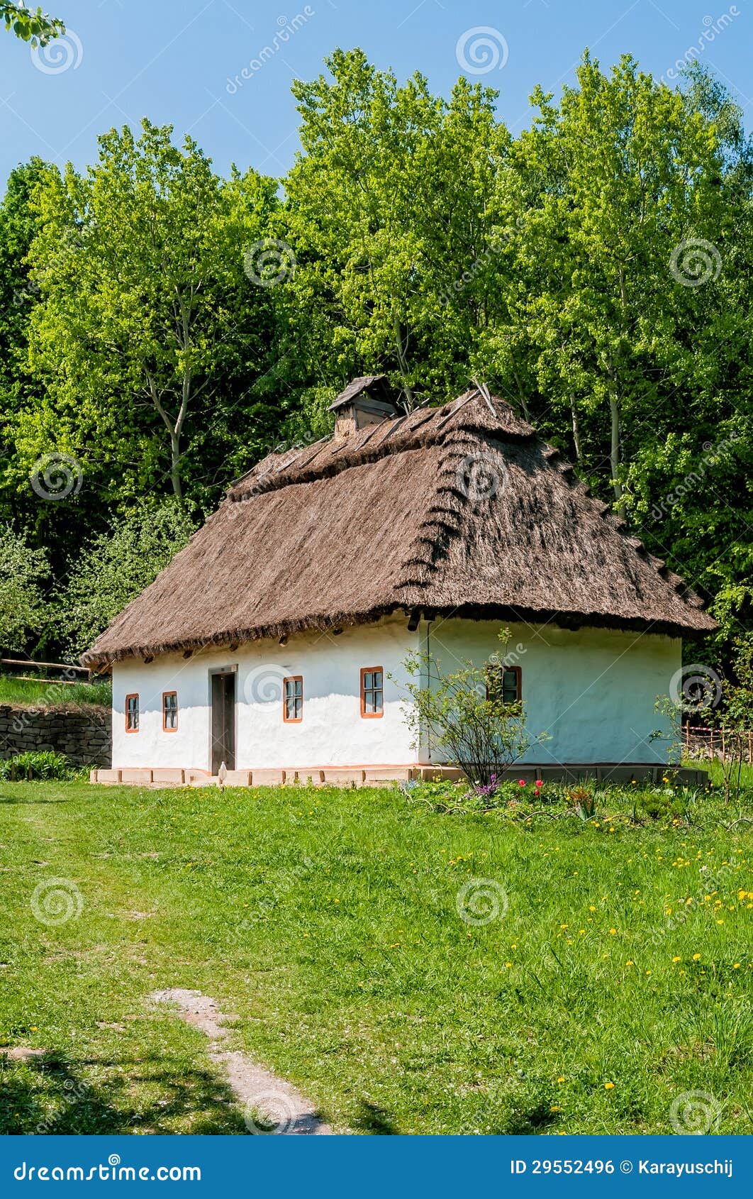 A Typical Ukrainian Antique House Stock Photo - Image of cottage, open ...