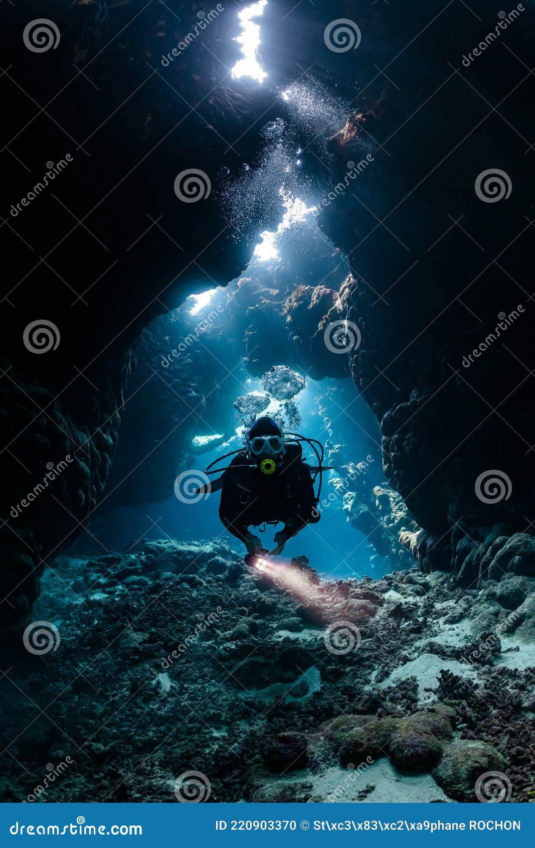 Typical Underwater Cave in a Red Sea Reef Stock Photo - Image of ...