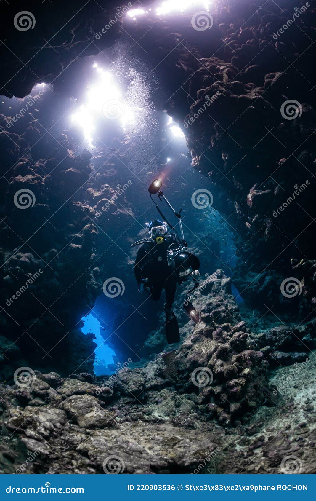 Typical Underwater Cave in a Red Sea Reef Stock Photo - Image of ...
