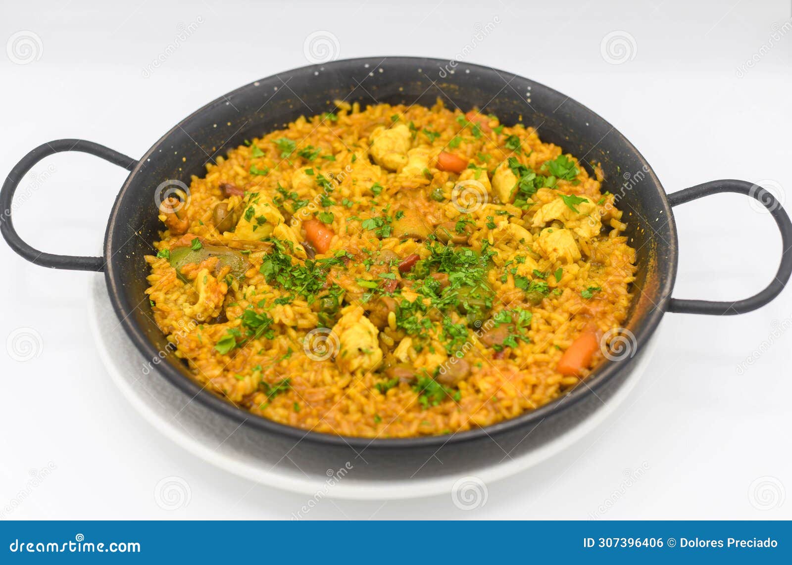 Typical Valencian Seafood Paella with Rice Stock Photo - Image of ...