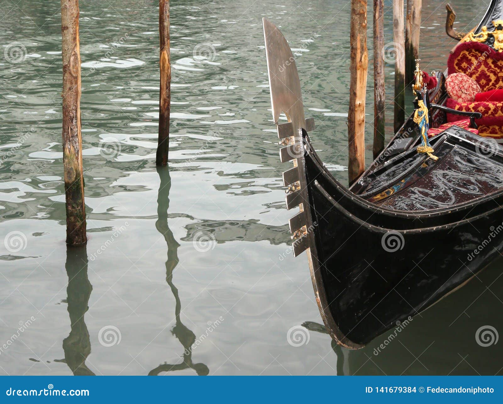 Typical Venetian Boat Called GONDOLA in the Waterway Stock Photo ...