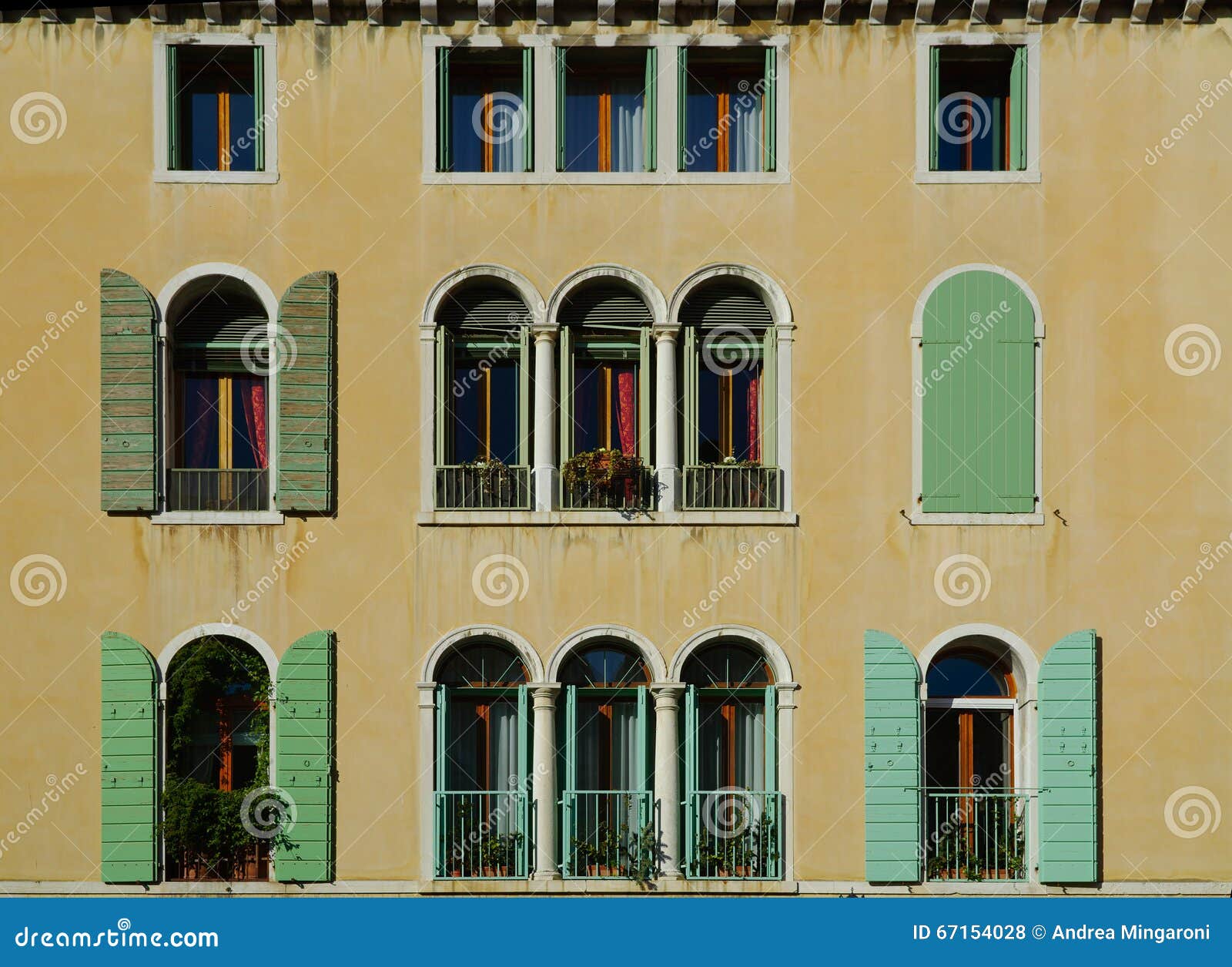 Typical venetian windows stock photo. Image of italy - 67154028