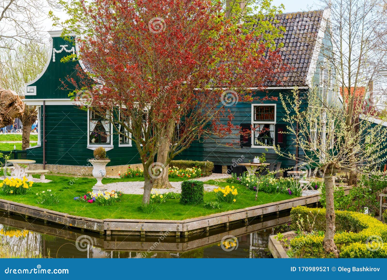 Typical View of a Small Rural Dutch House in Springtime Stock Image ...