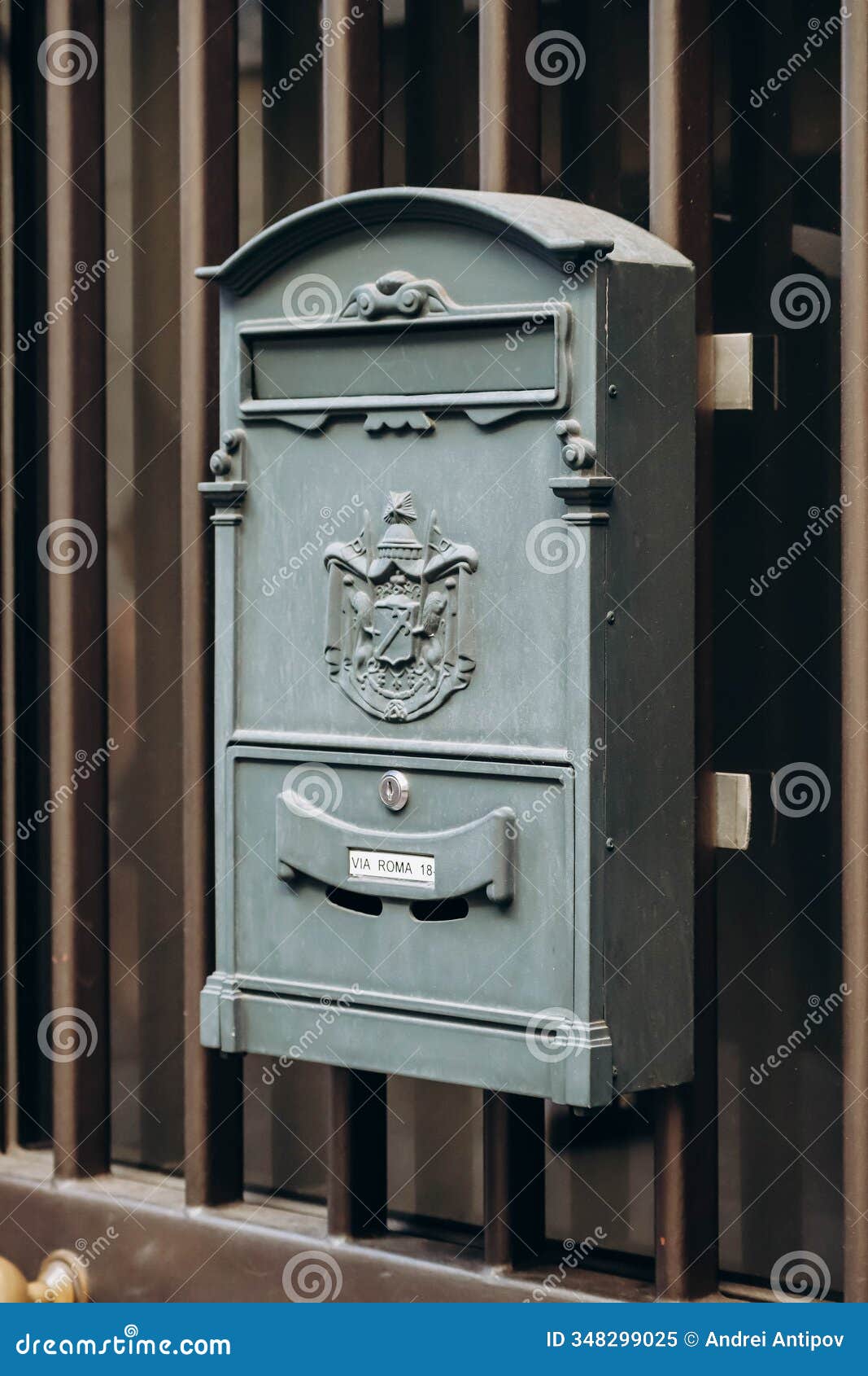 Typical Vintage Italian Mailboxes in Grey, on a Wall Stock Image ...