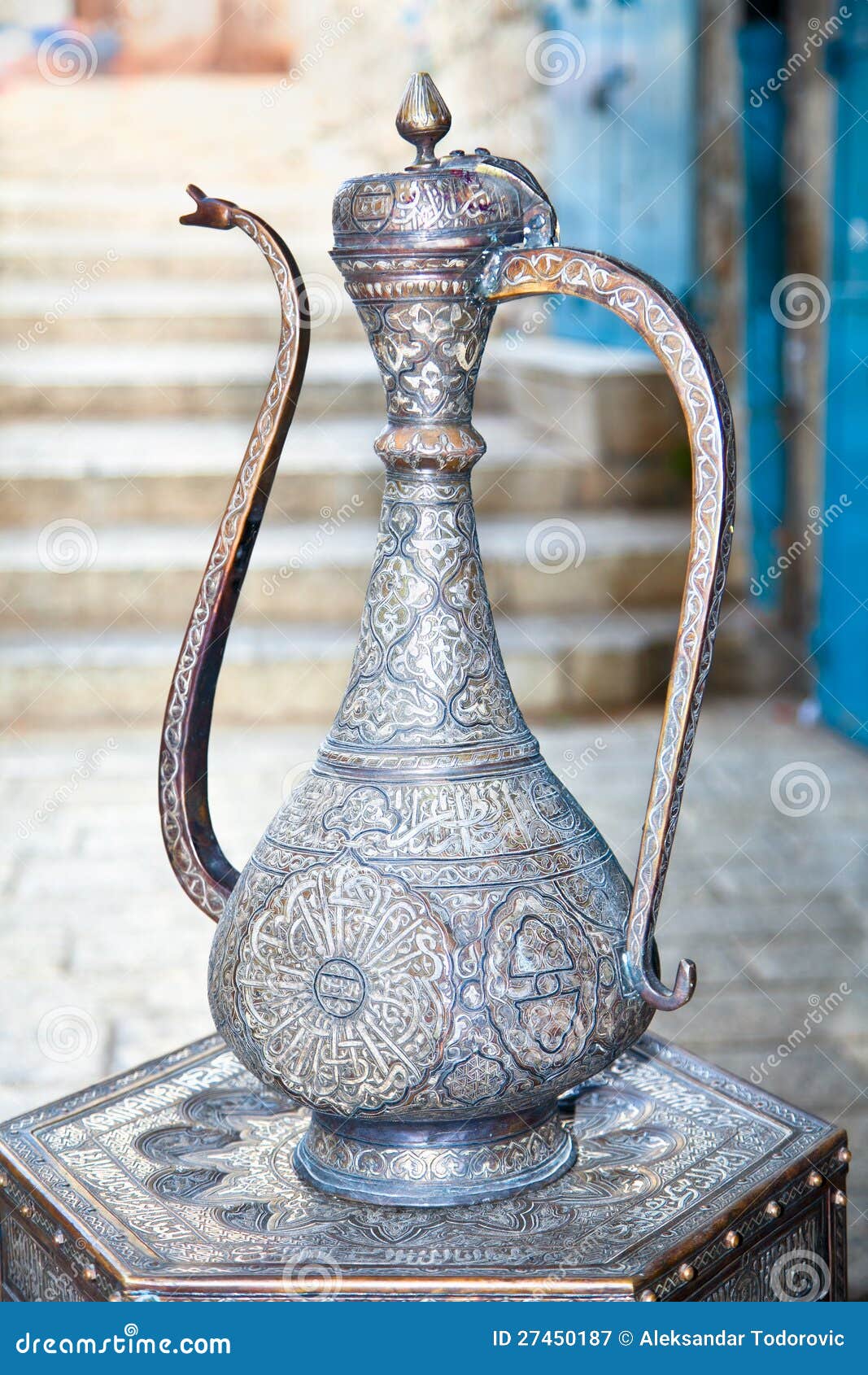 Typical Vintage Metal Teapots in Jerusalem Stock Image - Image of ...