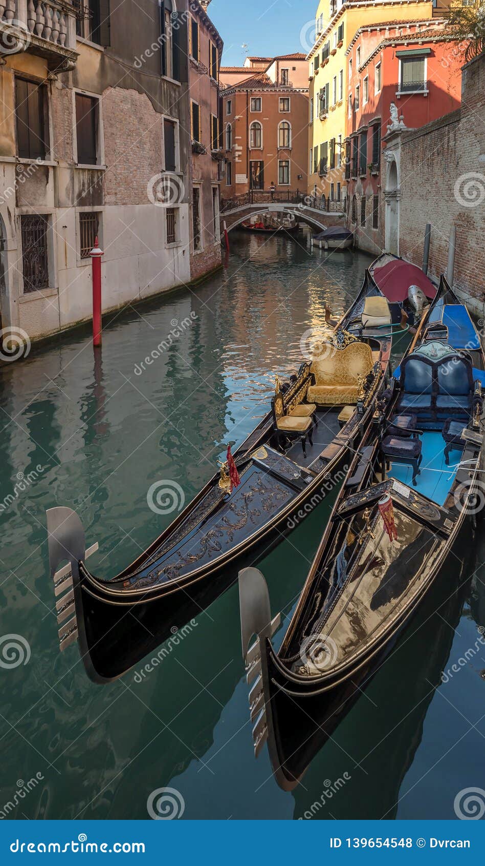 Typical Water Street in Venice, Italy Stock Photo - Image of boat ...