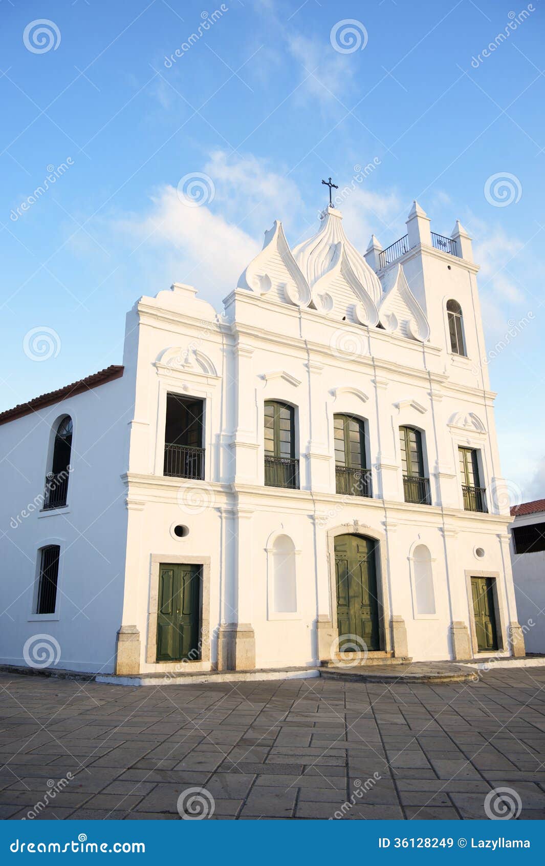 Typical White Colonial Church Northeastern Brazil Stock Image - Image ...