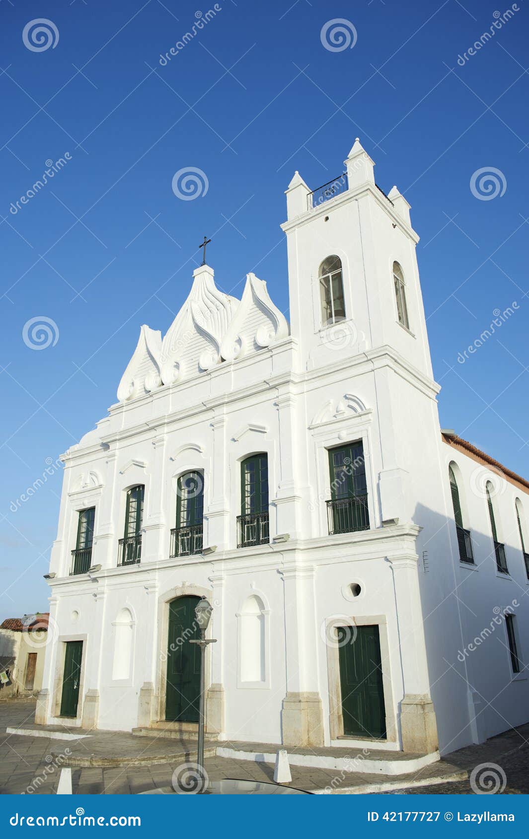 Typical White Colonial Church Northeastern Brazil Stock Image - Image ...