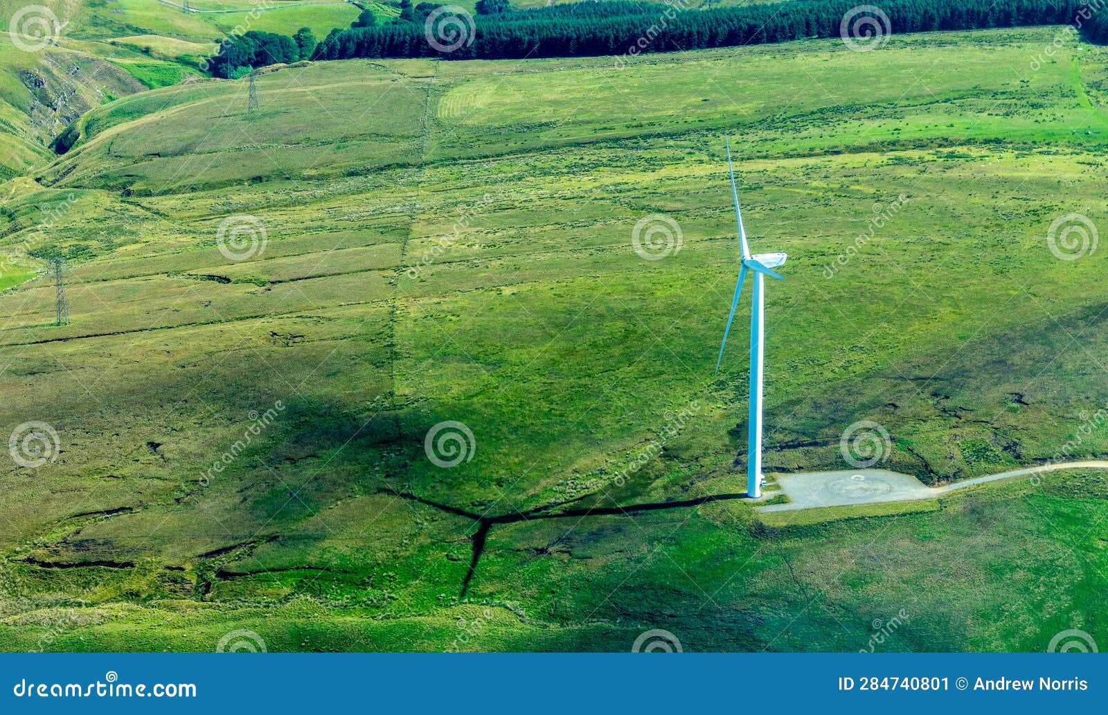 Wind Farm from the Air stock image. Image of perspective - 284740801