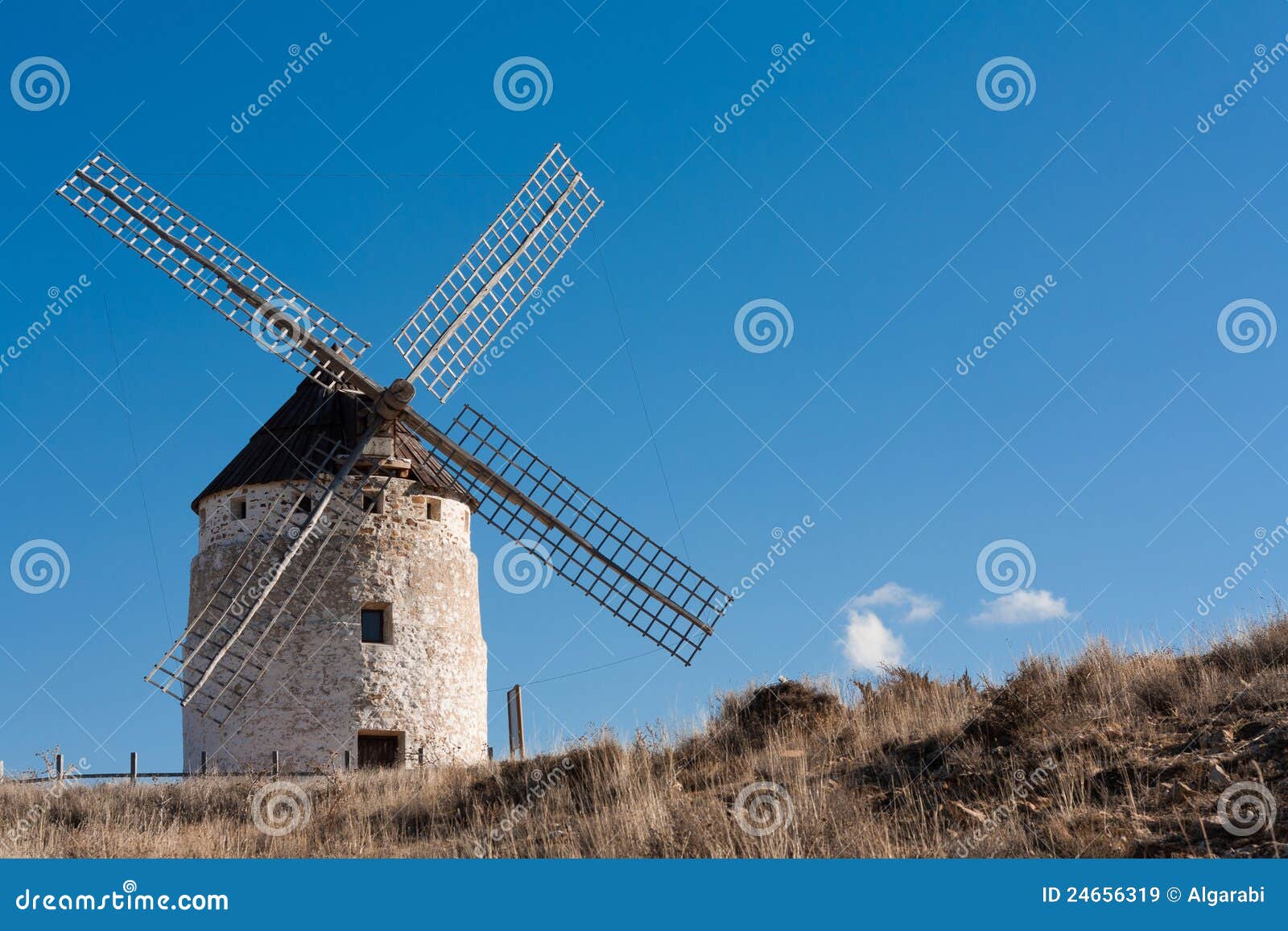 Typical Windmill In Castilla La Mancha, Spain Stock Image - Image of ...