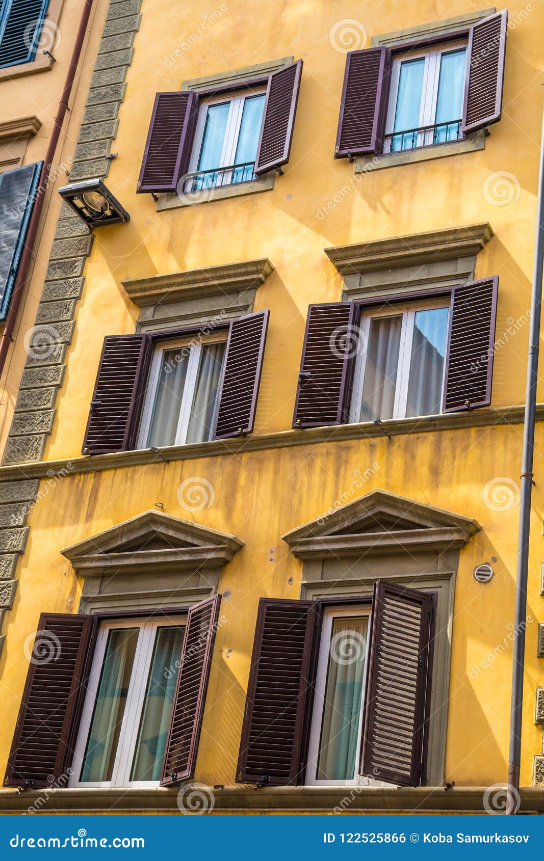 Typical Windows of Florence Architecture in Monumental Building ...