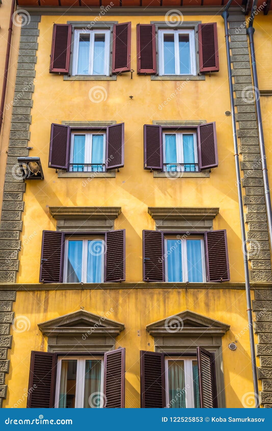 Typical Windows of Florence Architecture in Monumental Building ...